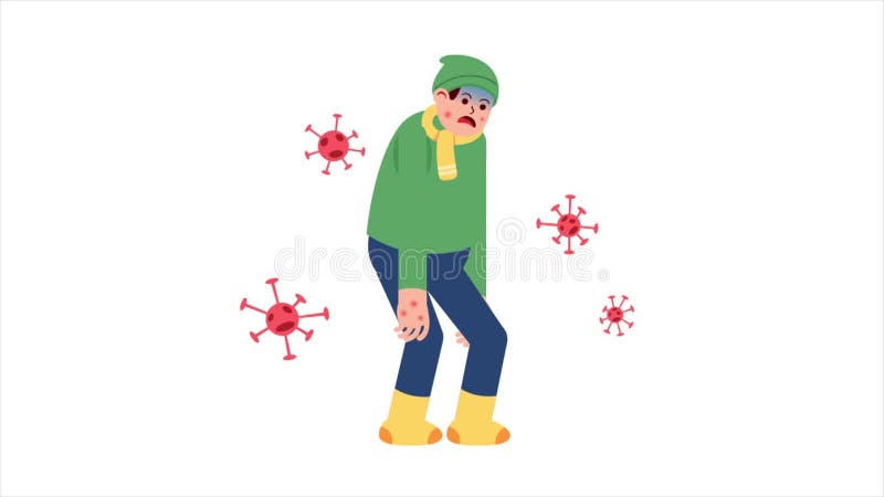 Red Rash Come on Sick Boy stock video. Video of sneeze - 369391381