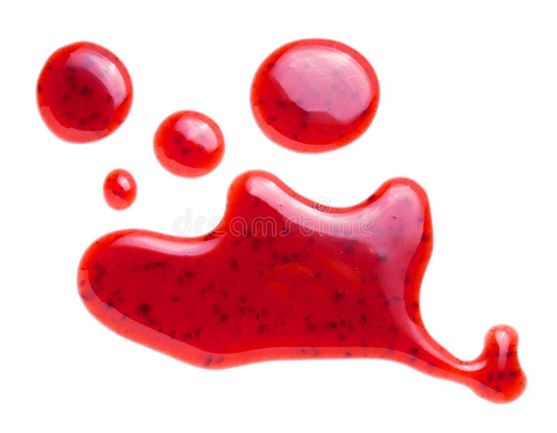 Red Raspberries Jam Splash Isolated on White Background Stock Photo ...