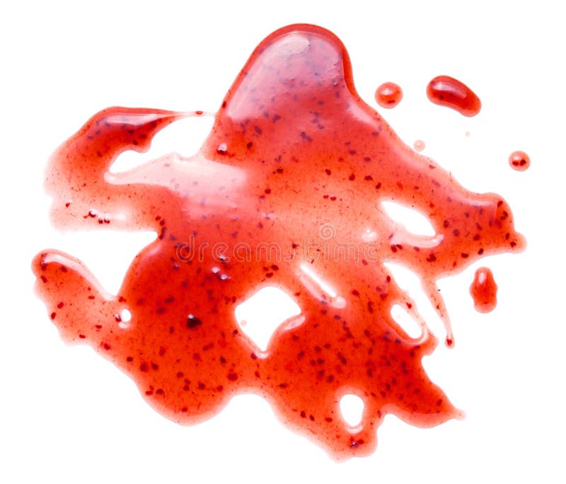Red Raspberries Jam Splash Isolated on White Background Stock Image ...