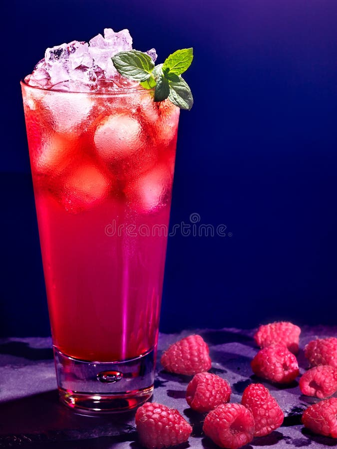 Red Raspberry Cocktail on Dark Background 78 Stock Photo - Image of ...