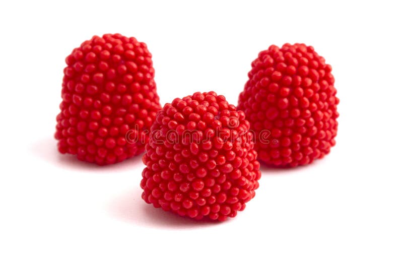 Red Raspberry Gummy Candy on a White Background Stock Image - Image of ...