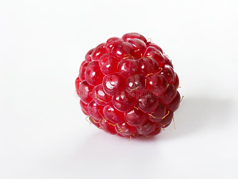 A Red Raspberry is Shown on a White Background Stock Photo - Image of ...