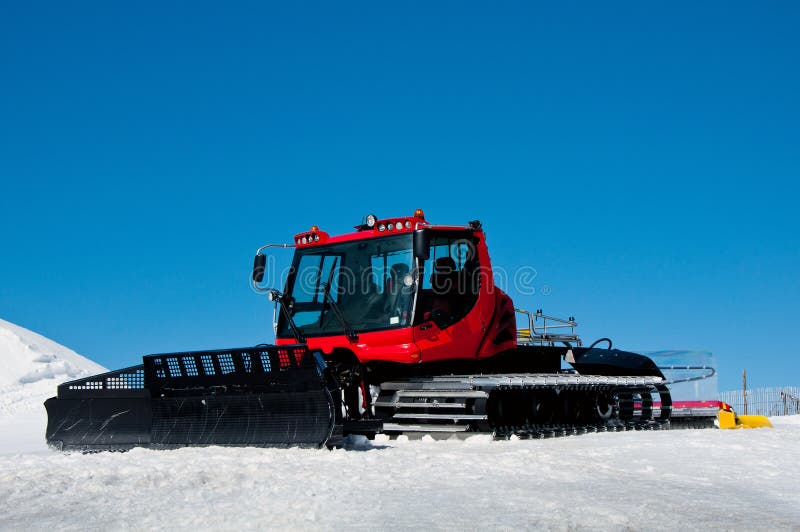 Red ratrack in ski-route stock image. Image of cool, pyrenees - 23906103