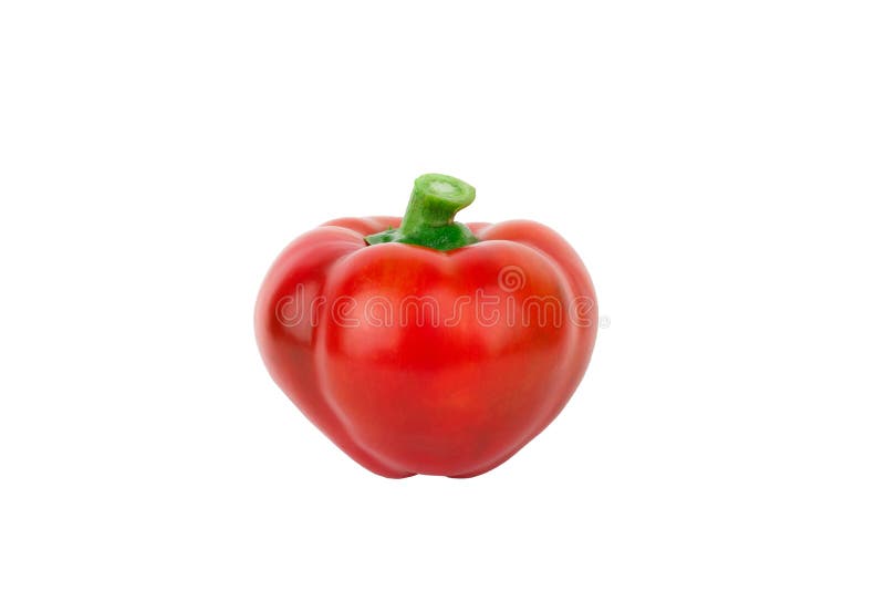 Red Raw Bell Pepper, White Background Stock Photo - Image of white ...