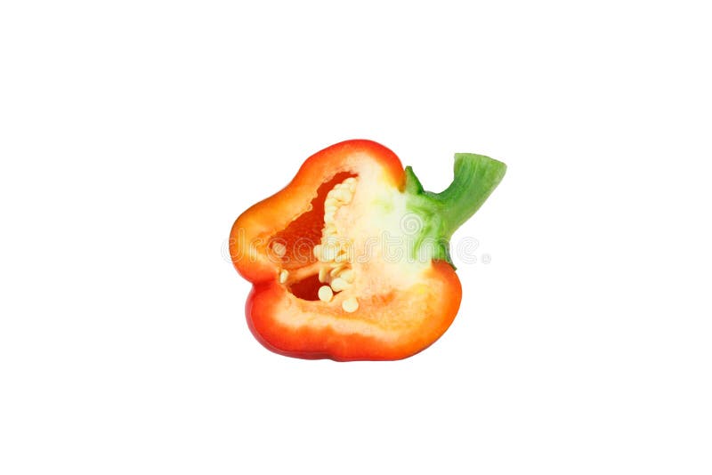 Red Raw Bell Pepper, White Background Stock Photo - Image of ripe ...