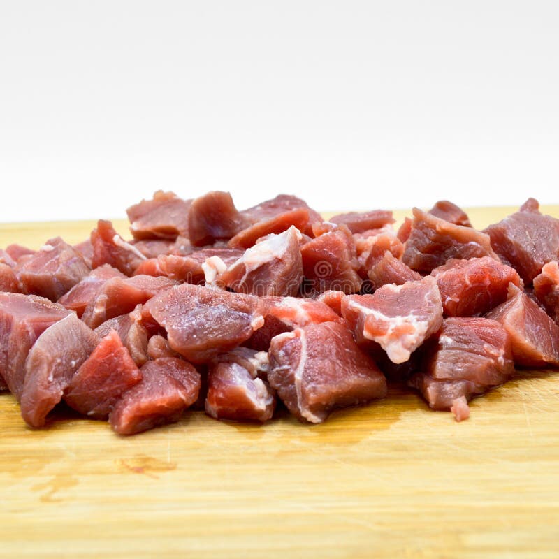 Red Raw Meat Pieces, Very Fresh Stock Photo - Image of bloody, butchers ...