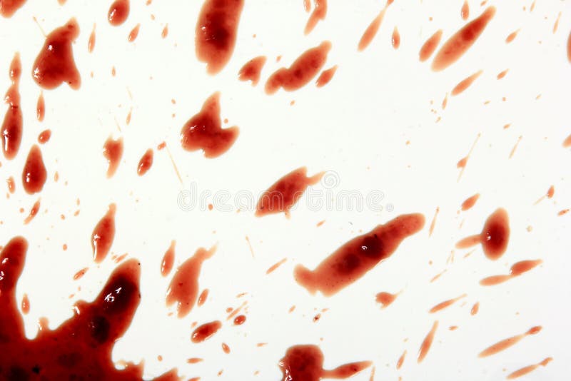 Red Real Blood Splashed Isolated on White Background Stock Photo ...