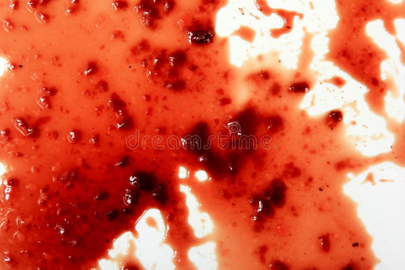 Red Real Blood Splashed Isolated on White Background Stock Photo ...