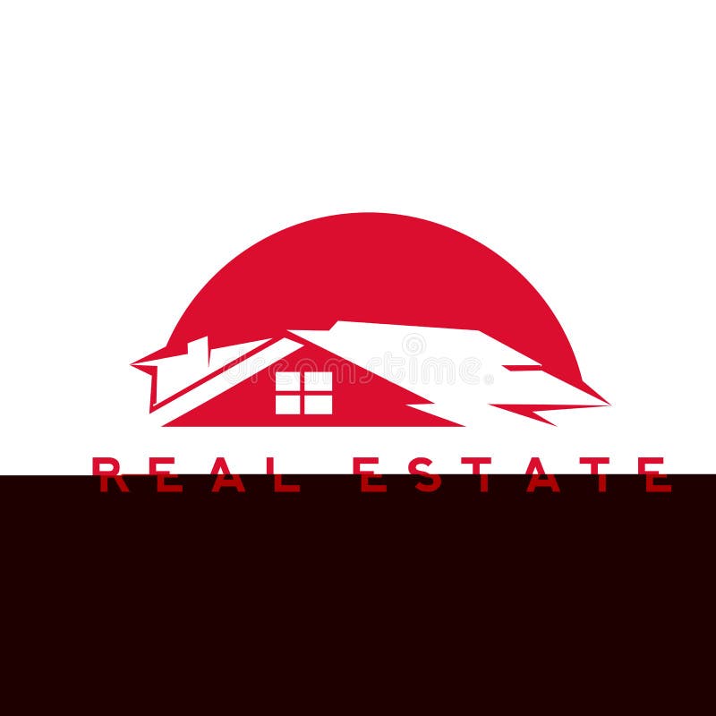 Red Real Estate House Vector Illustration. Stock Vector - Illustration ...