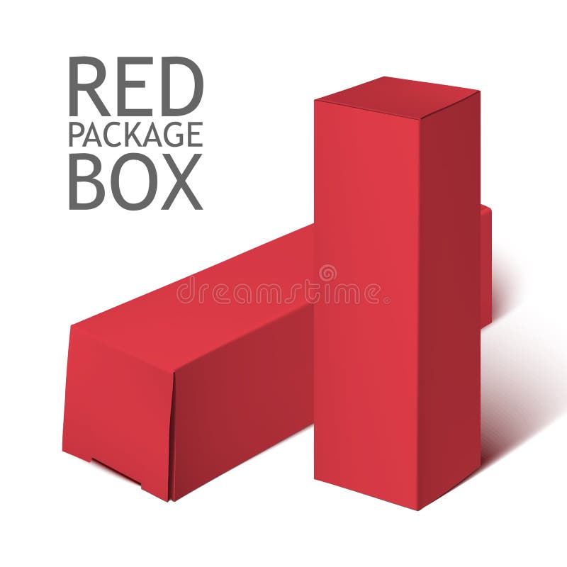 Red Realistic Box. Mockup Template Stock Vector - Illustration of ...