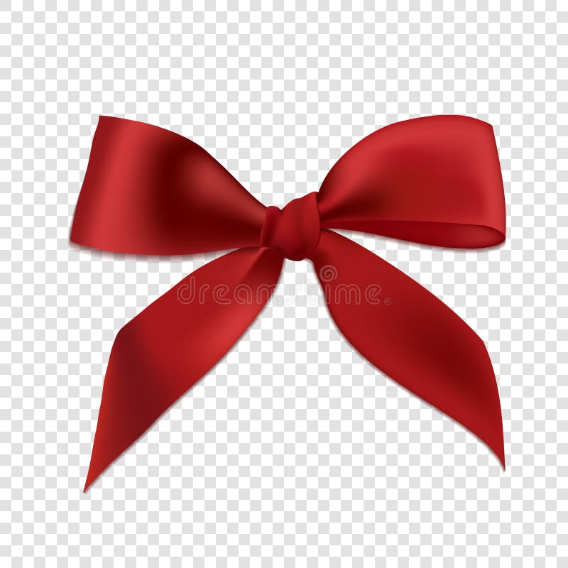 Red Realistic 3d Bow, Isolated On Transparent Background. Vector ...