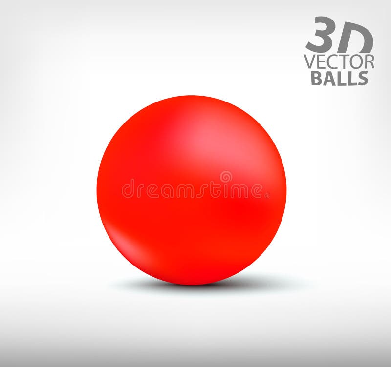 Red Realistic Sphere Single. 3D Vector Balls Stock Vector ...