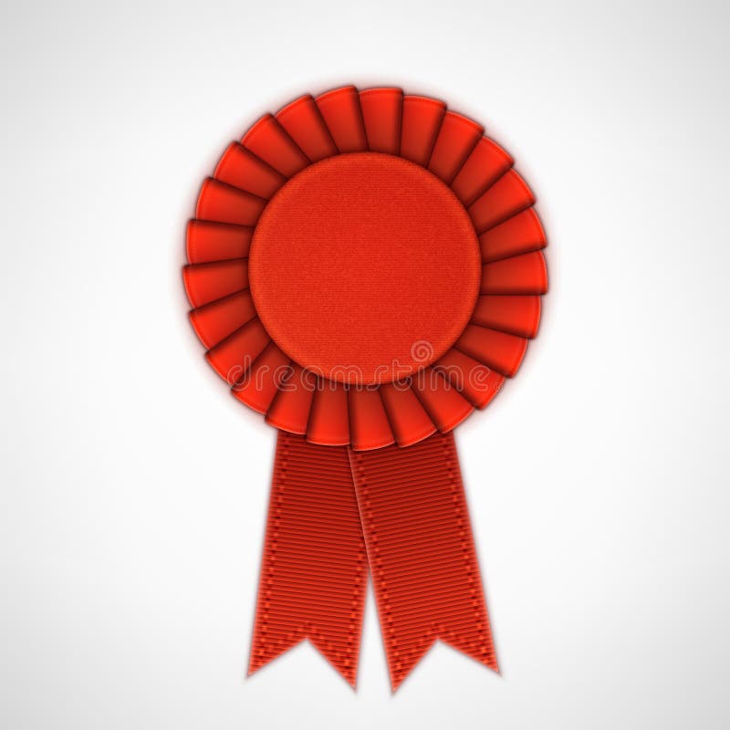 Red Realistic Textile Rosette with Ribbons. Stock Vector - Illustration ...