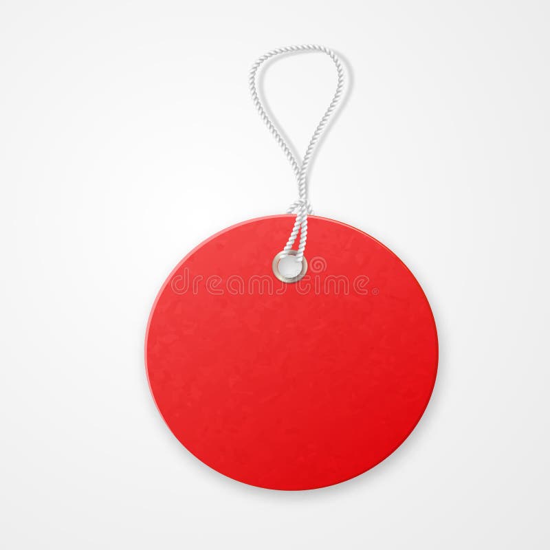 Red Realistic Textured Sell Tag with Rope. Stock Vector - Illustration ...