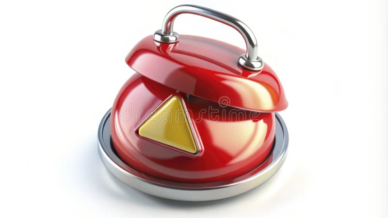 Red Reception Bell is Showing Play Symbol on White Background, Concept ...