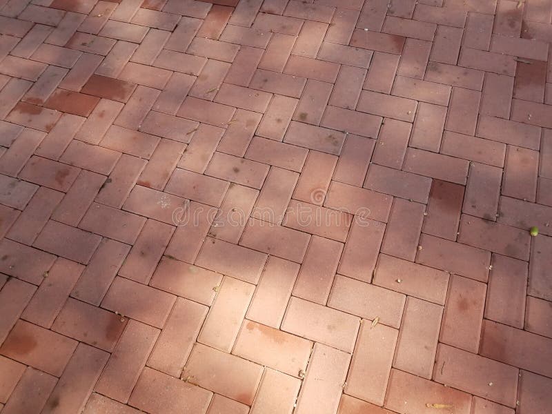Red Rectangle Brick Tiles on Ground or Background Stock Image - Image ...