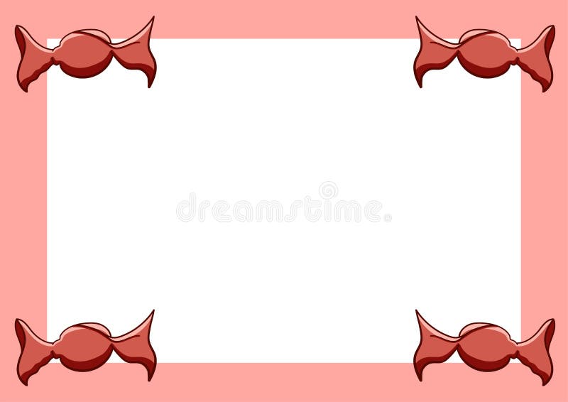 Red Rectangle Frame with Red Round Candies in the Corners Stock ...