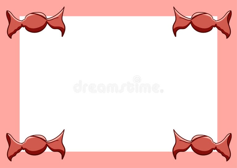Red Rectangle Frame with Red Round Candies in the Corners Stock ...