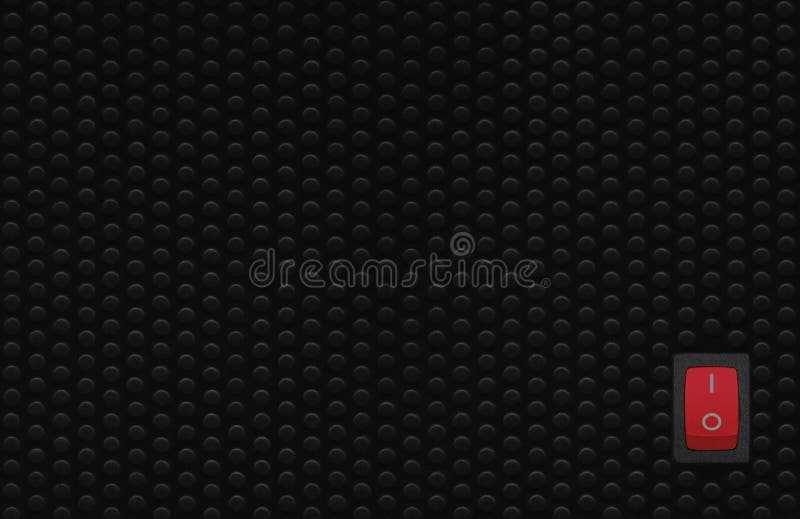 Red Rectangle Rocker Power Switch in on Position, Black Abstract Dot ...