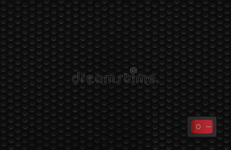 Red Rectangle Rocker Power Switch in on Position, Black Abstract Dot ...