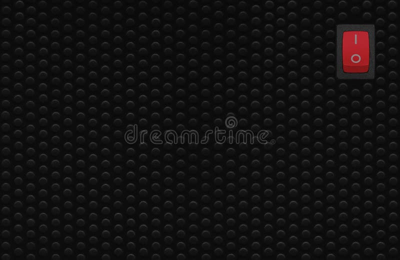 Red Rectangle Rocker Power Switch in on Position, Black Abstract Dot ...