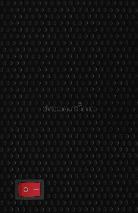 Red Rectangle Rocker Power Switch in on Position, Black Abstract Dot ...