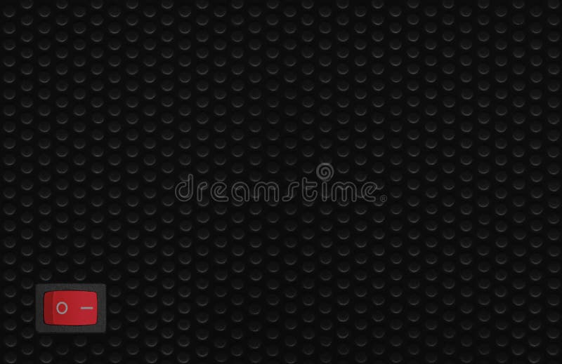 Red Rectangle Rocker Power Switch in on Position, Black Abstract Dot ...