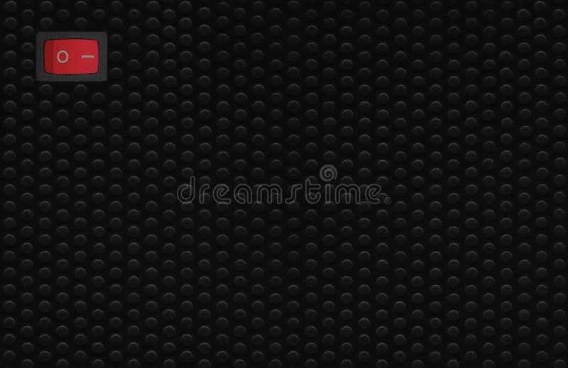 Red Rectangle Rocker Power Switch in on Position, Black Abstract Dot ...
