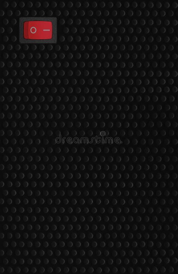 Red Rectangle Rocker Power Switch in on Position, Black Abstract Dot ...