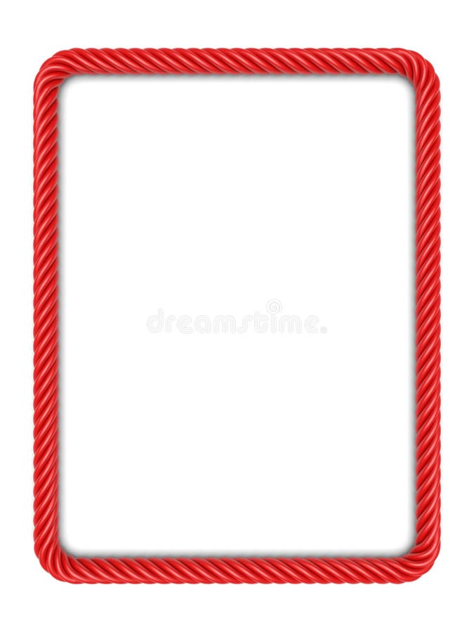Red rectangle rope frame stock illustration. Illustration of border ...