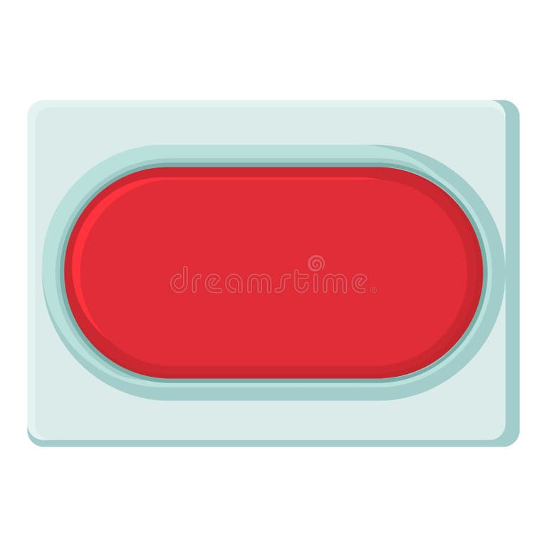 Red Rectangular Button Icon, Cartoon Style Stock Vector - Illustration of equipment, electronic ...