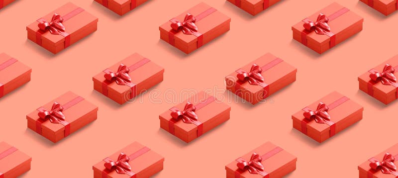 Red Rectangular Christmas Gift Box Pattern Seamless Mockup Stock ...