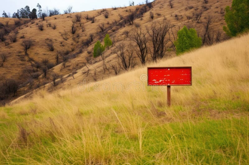 Red, Rectangular Fire Danger Sign in a Hillside Reserve Stock Image ...