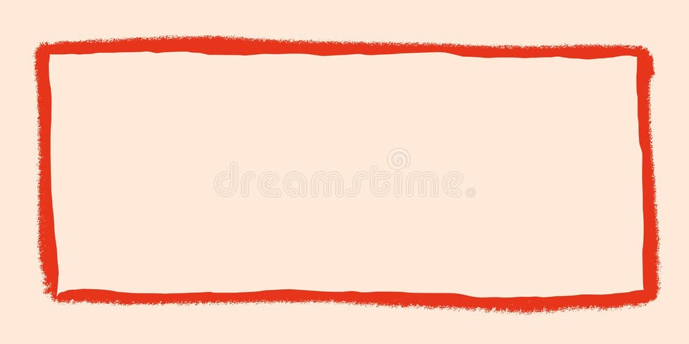 Red Rectangular Frame with Grunge Torn Edges and Soft Corners. Vector ...