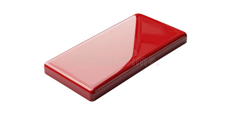 Red Rectangular Glossy Tile. Modern Interior Design Element Isolated on ...