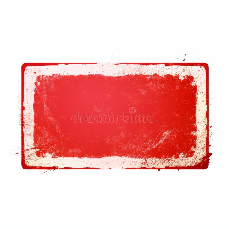 Red, Rectangular, Grungestyle Stamp, Blank and Isolated on White, Ai ...