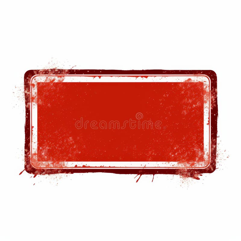 Red, Rectangular, Grungestyle Stamp, Blank and Isolated on White, Ai ...