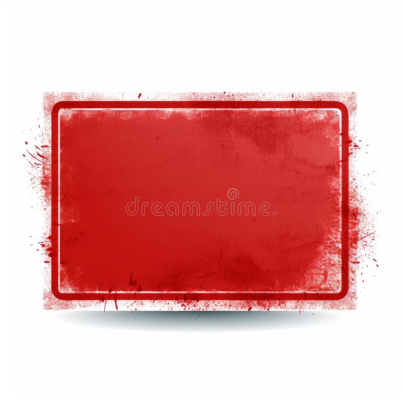 Red, Rectangular, Grungestyle Stamp, Blank and Isolated on White, Ai ...