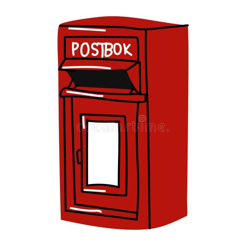 Red Rectangular Mailbox on a White Background. Modern Vector ...