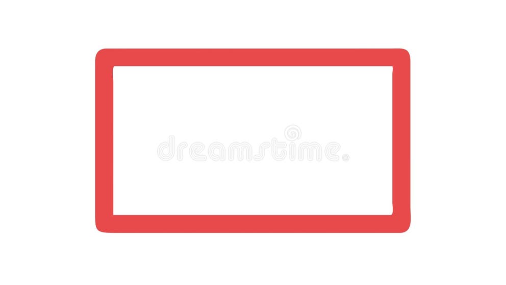 Red Rectangular Outline Button, Border for Interactive Element , Vector ...