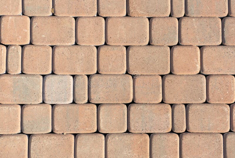 Red Rectangular Paving Slabs with Rounded Edges Stock Photo - Image of ...