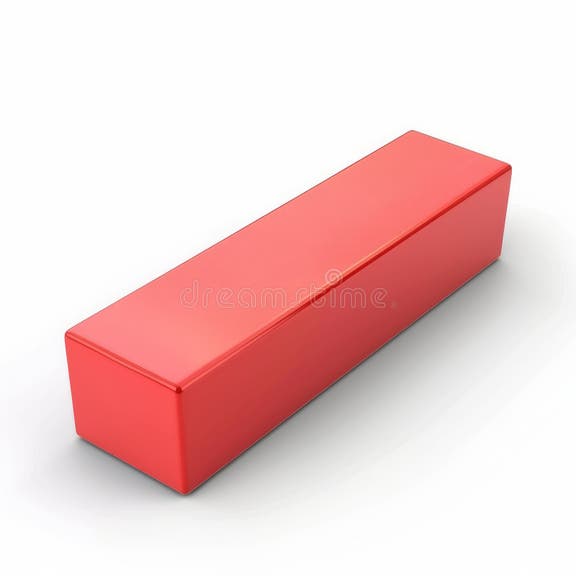 Red Rectangular 3D Shape, Shiny Glossy Surface Stock Illustration ...