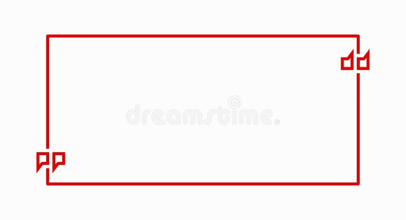 Red Rectangular Quote Box Frame. Flat Vector Illustration Isolated on ...