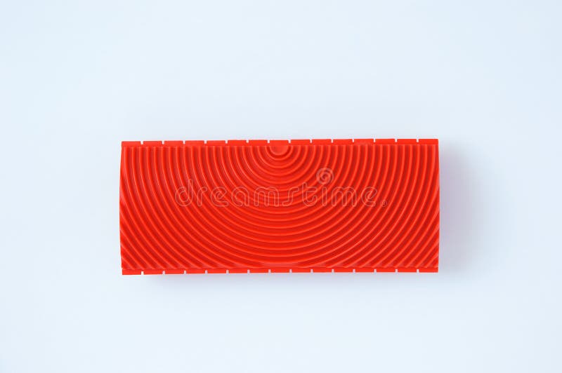 Red Rectangular Rubber Decorative Stamp To Simulate Wood Texture on a ...