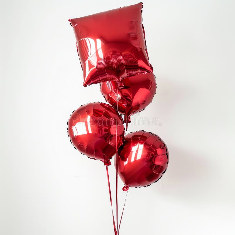 Red Rectangular Shaped Foil Balloon Stock Illustration - Illustration ...