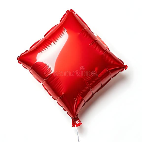 Red Rectangular-shaped Foil Balloon Isolated on White Background Stock ...