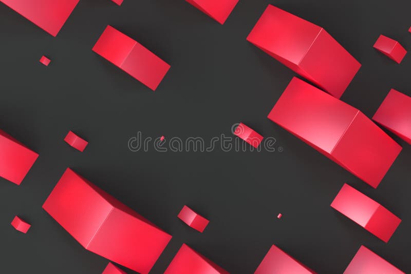 Red Rectangular Shapes Random Size Black Background Stock Illustrations ...