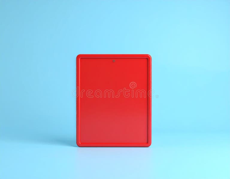 There is One Red Sign on a Light Blue Background. Stock Illustration ...