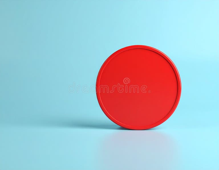 There is One Red Sign on a Light Blue Background. Stock Illustration ...