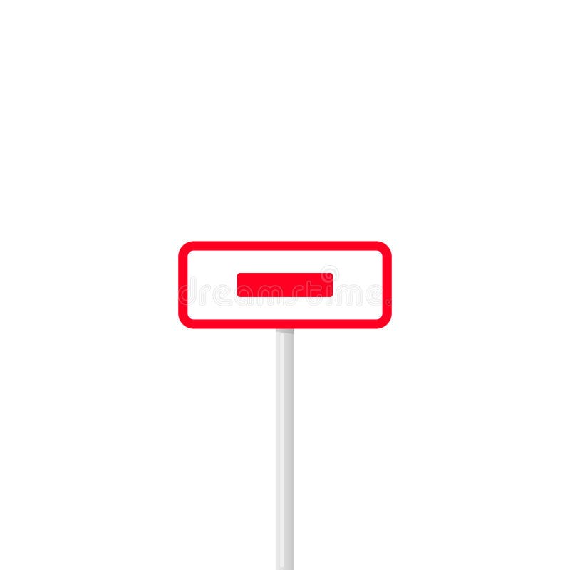Red Rectangular Stop Sign on White Stock Vector - Illustration of ...